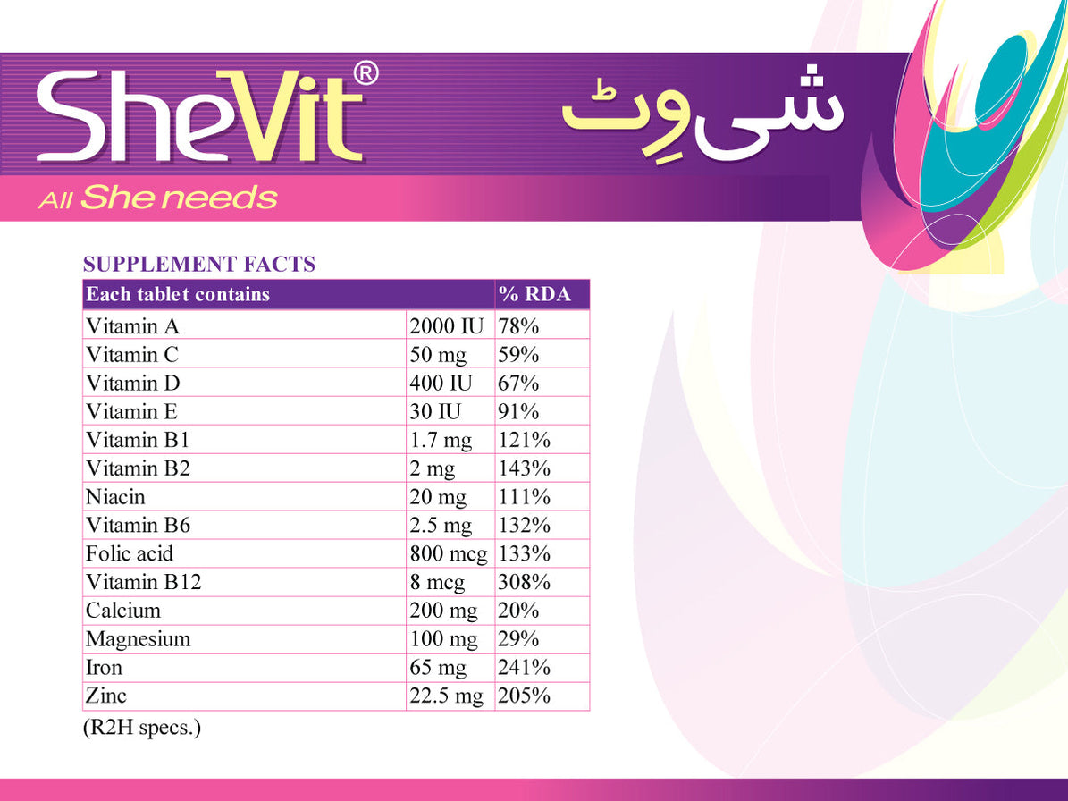 SheVit Tab. CP 1X30's — MyPharmEvo